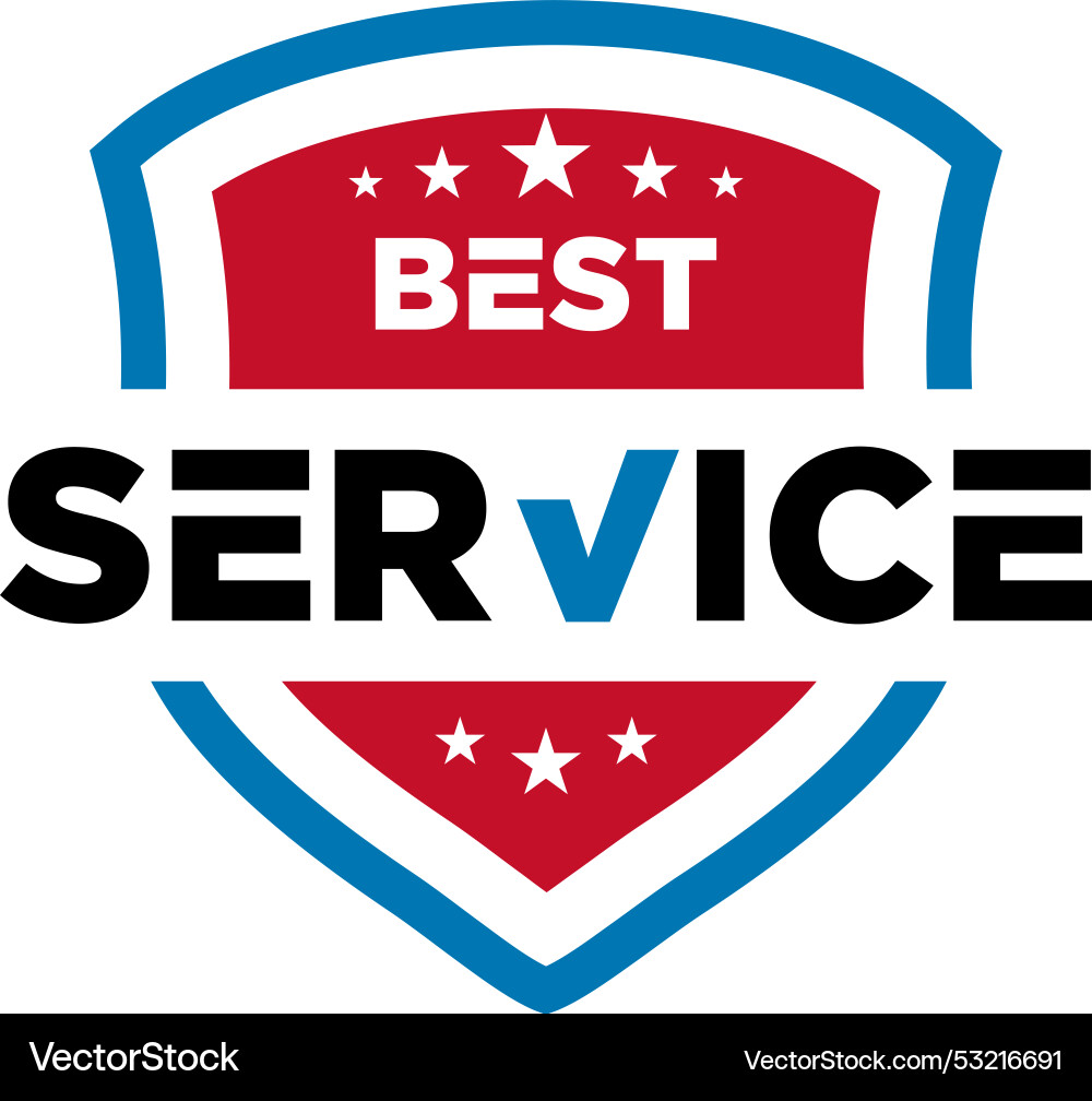 Creative best service icon shield Royalty Free Vector Image
