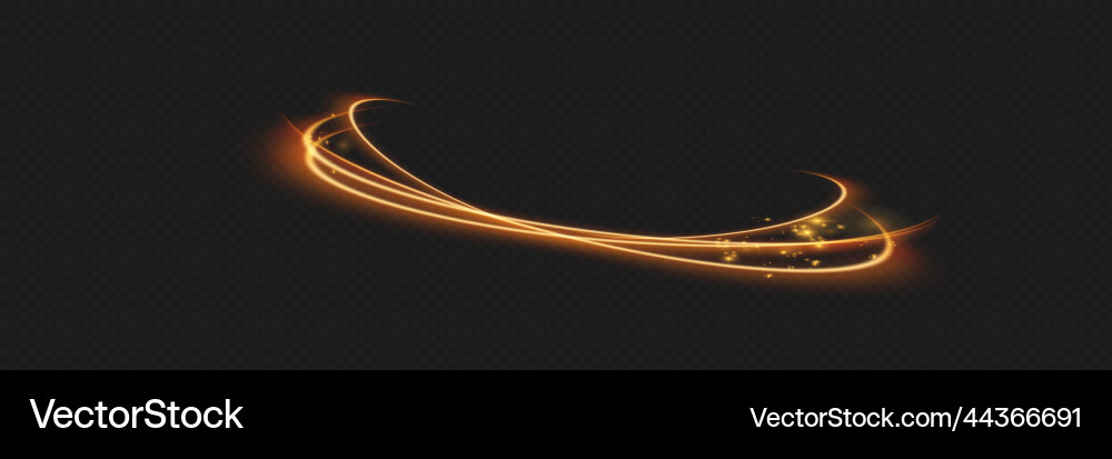 Golden glowing shiny lines effect luminous white Vector Image