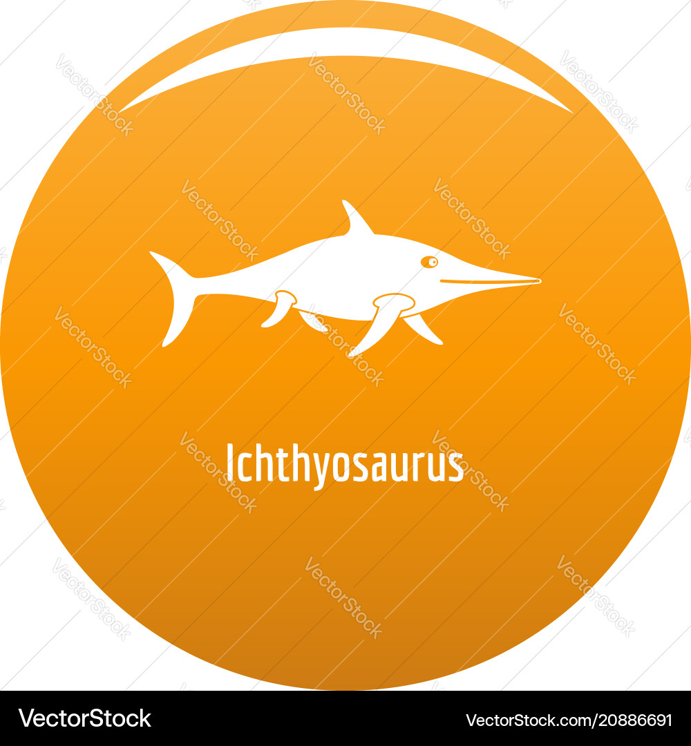 Ichthyosaurus icon orange Royalty Free Vector Image