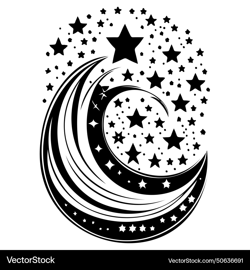 Moon star ramadan arabic islamic sketch hand draw Vector Image
