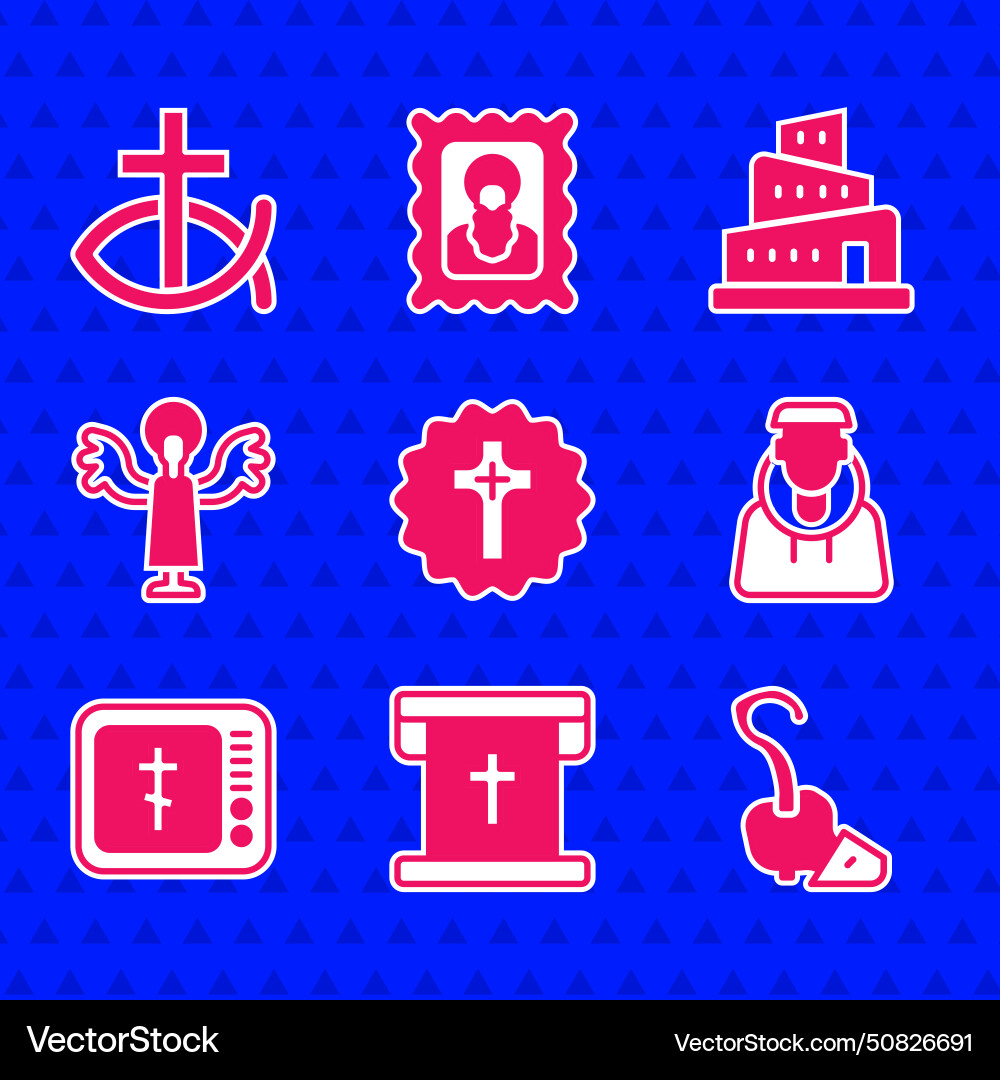 Set christian cross flag with christian magic Vector Image