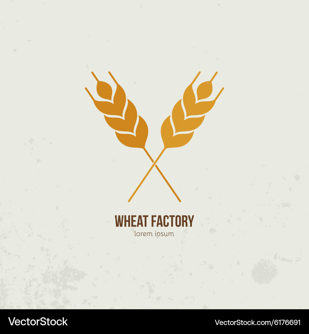 Wheat Logo - Crossed Grains Royalty Free Vector Image