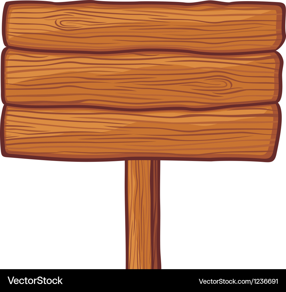 Wooden signboard Royalty Free Vector Image - VectorStock