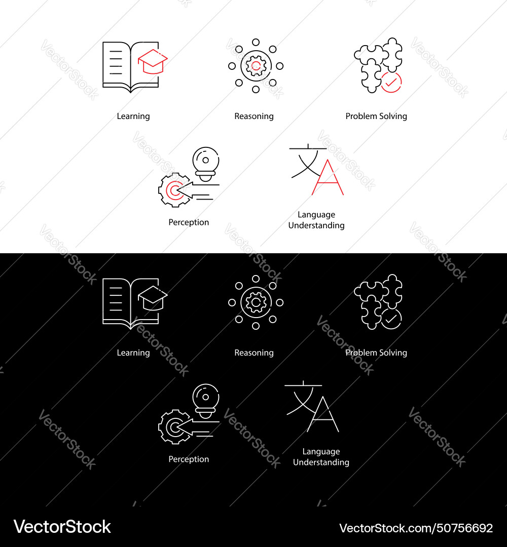 Artificial intelligence module icons ai Royalty Free Vector Artificial intelligence module icons ai Royalty Free Vector
