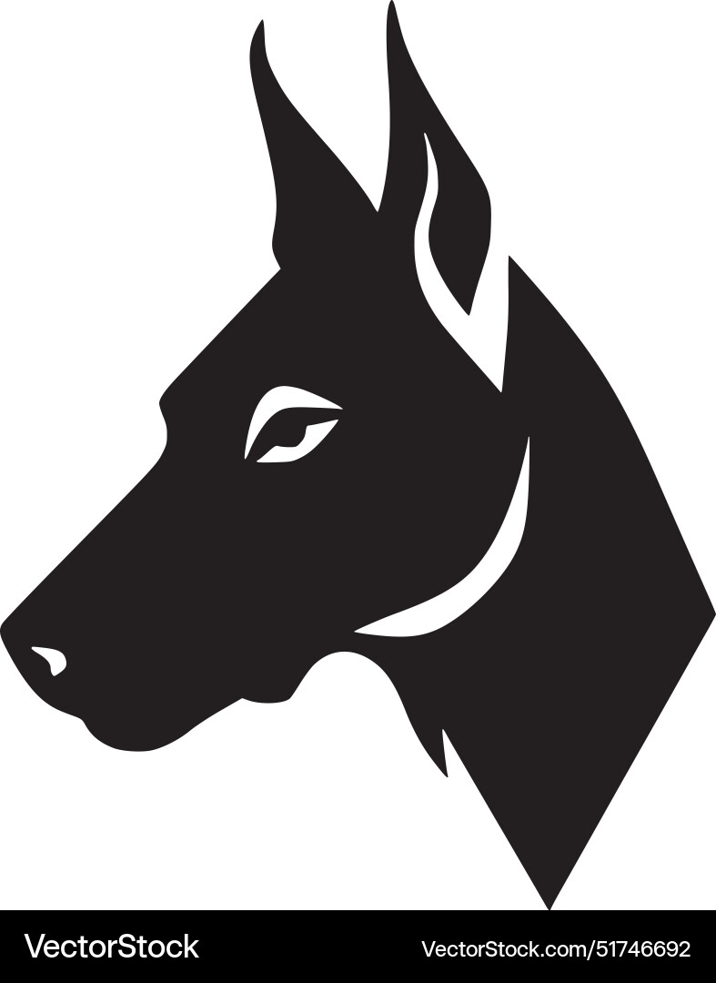 Australian kelpie - black and white Royalty Free Vector