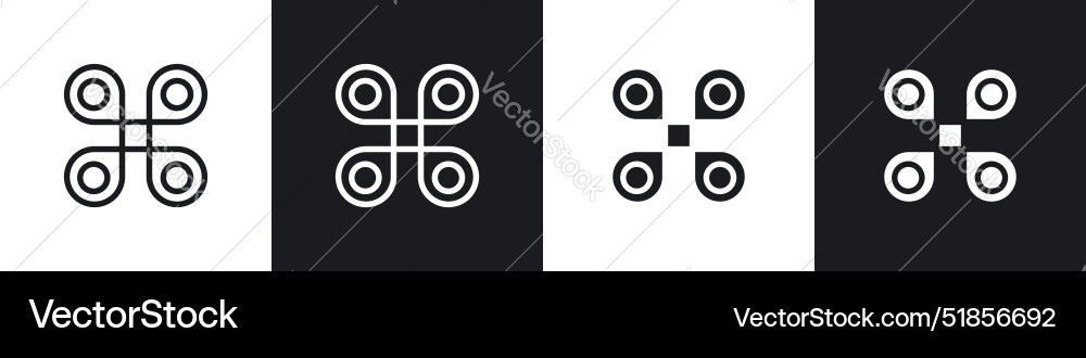 Command icon set in black and white filld and Vector Image
