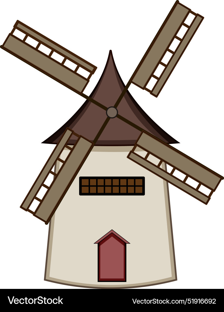 Landscape mill farm cartoon Royalty Free Vector Image