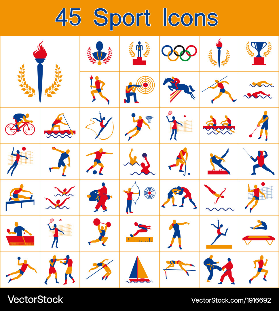 Olympic Sport Icon Set Royalty Free Vector Image