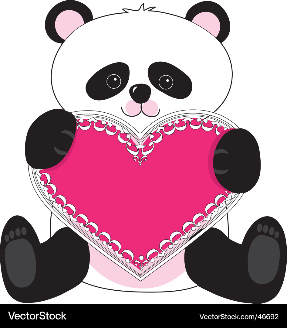 Panda heart Royalty Free Vector Image - VectorStock