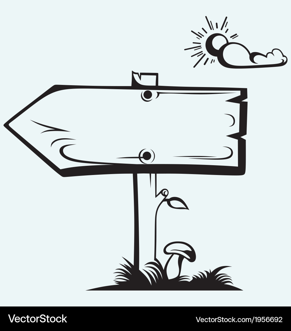 Wooden arrow board Royalty Free Vector Image - VectorStock