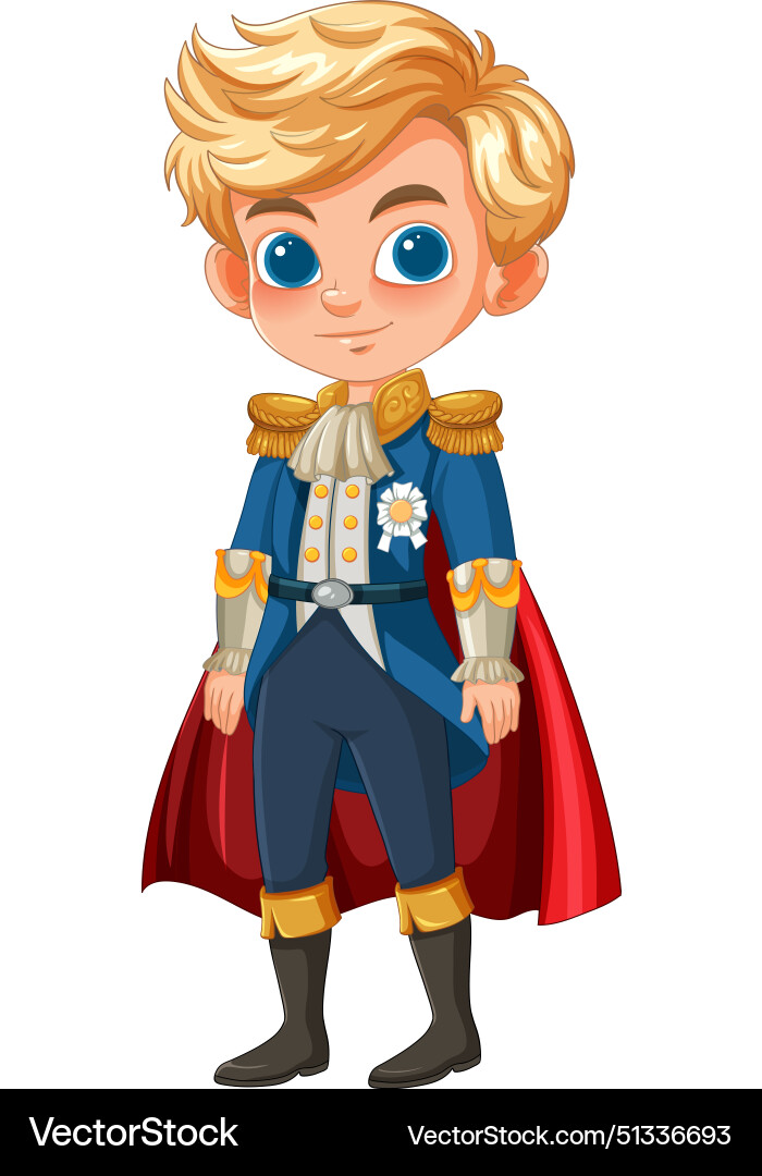 A young prince in ceremonial uniform Royalty Free Vector