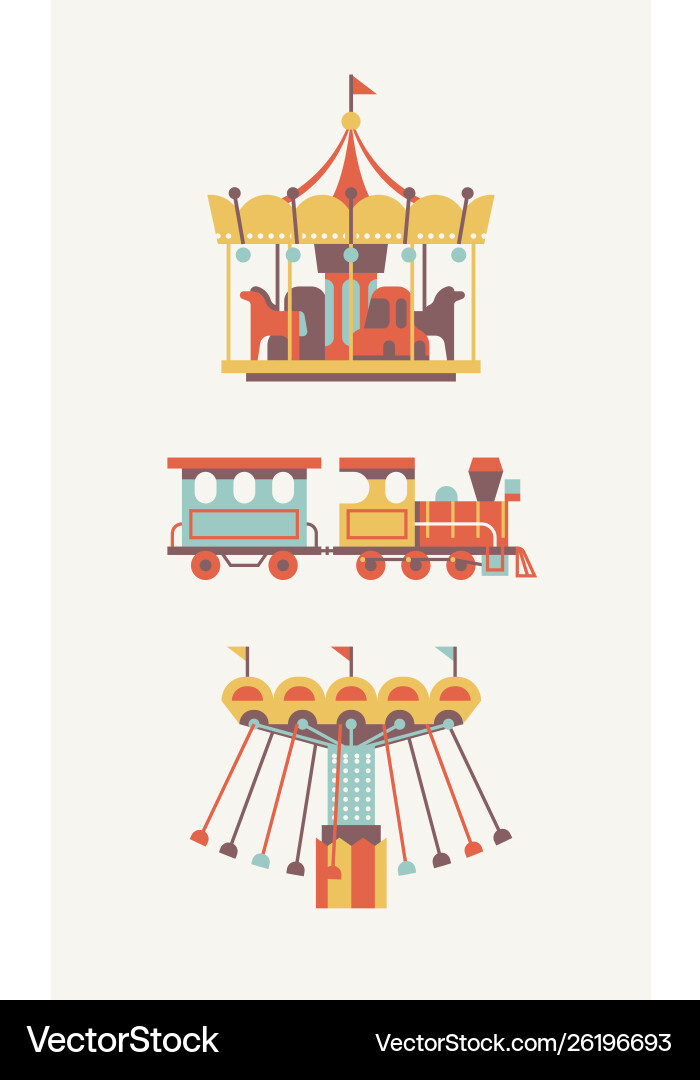 Attractions and amusements design element Vector Image