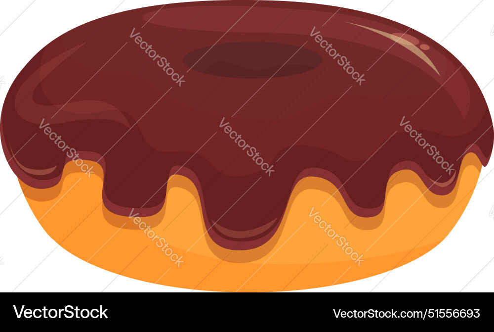 Cartoon of a chocolate donut Royalty Free Vector Image
