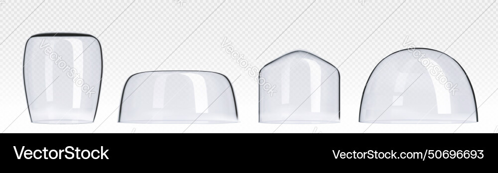 Glass transparent hemisphere dome cover Royalty Free Vector