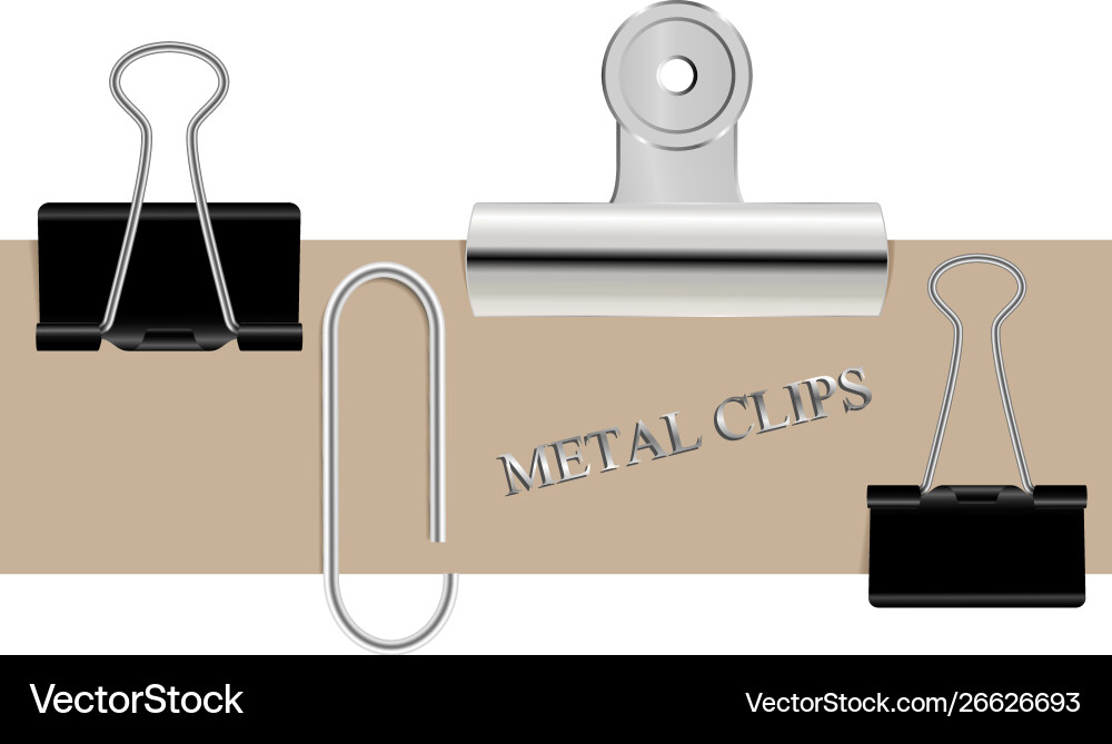 Metallic paper clips Royalty Free Vector Image