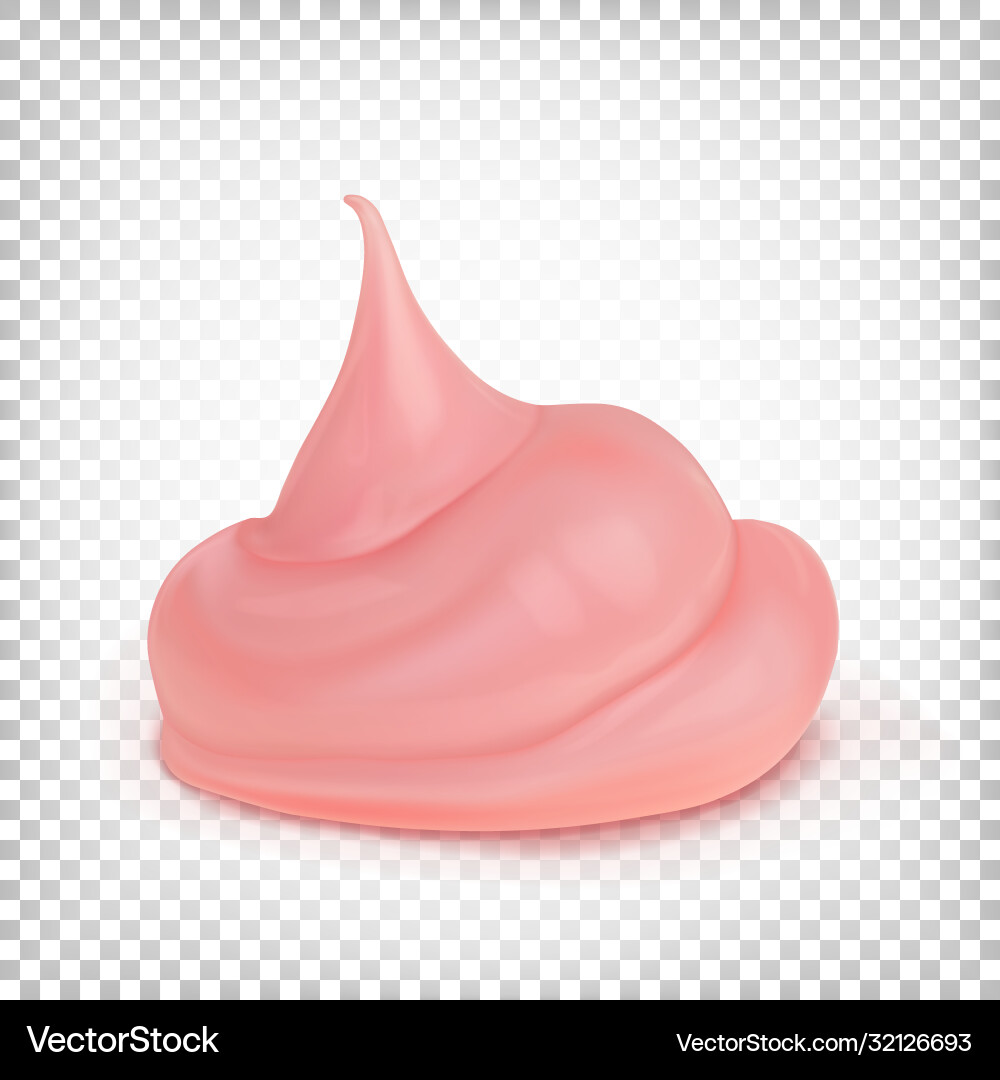 Pink whipped cream for dessert decorative element Vector Image
