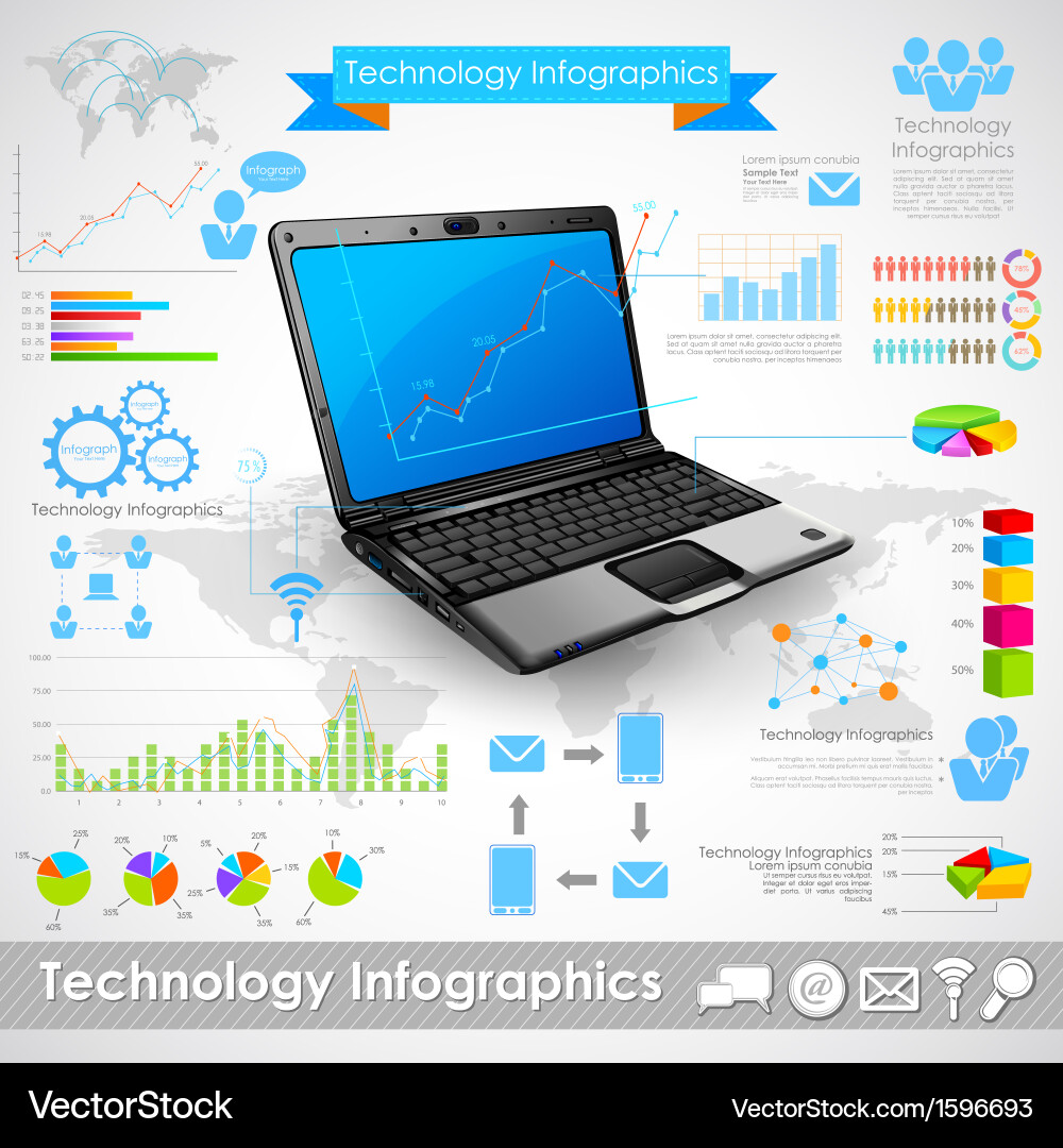 Technology infographic Royalty Free Vector Image