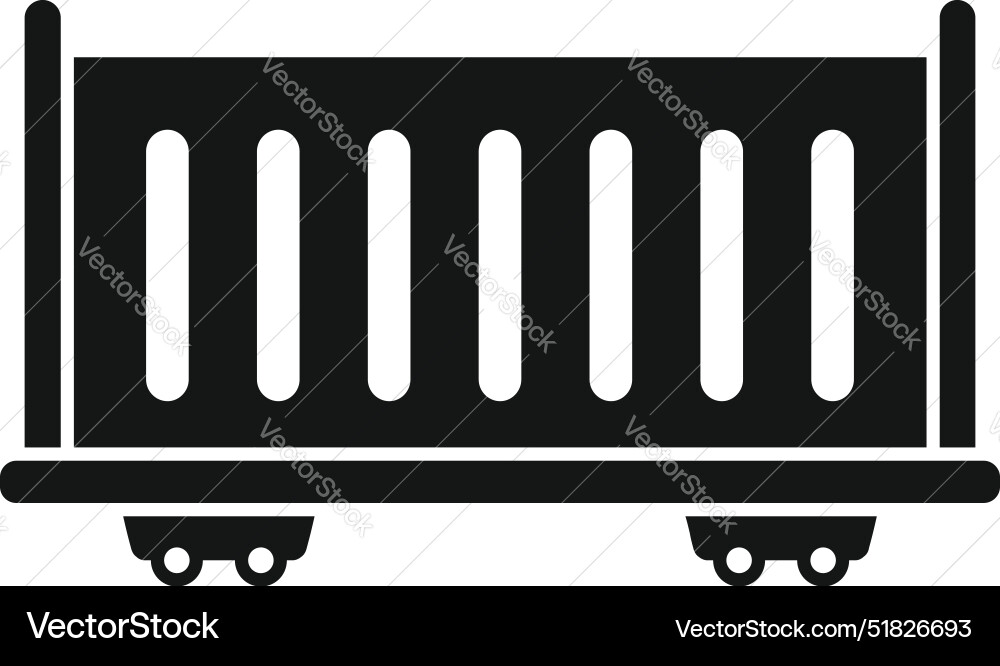 Train freight wagon carrying cargo container icon Vector Image