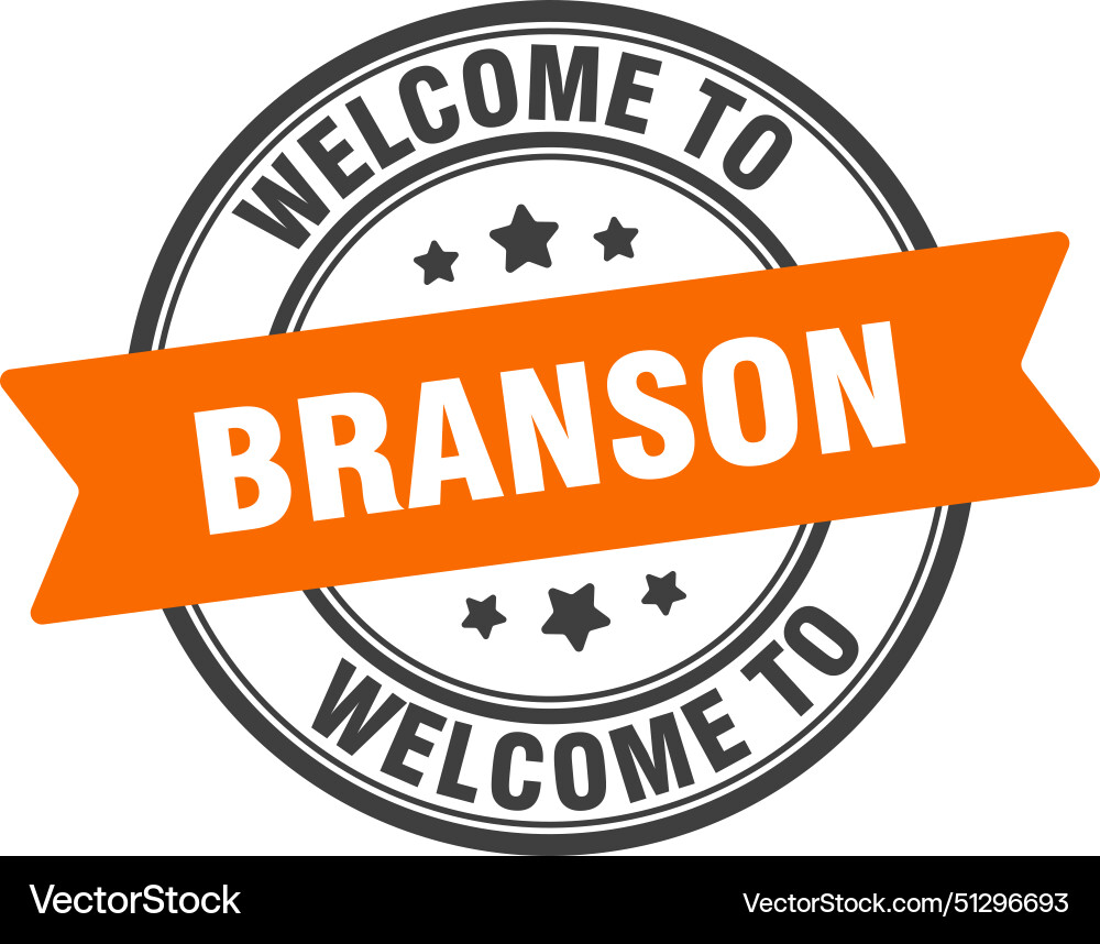Welcome to branson stamp round sign Royalty Free Vector