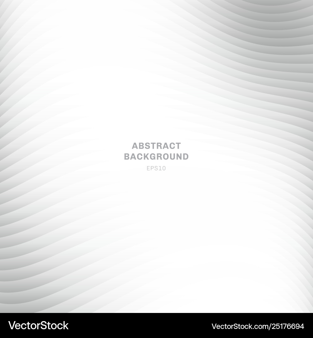 Abstract wave curve striped layered white Vector Image