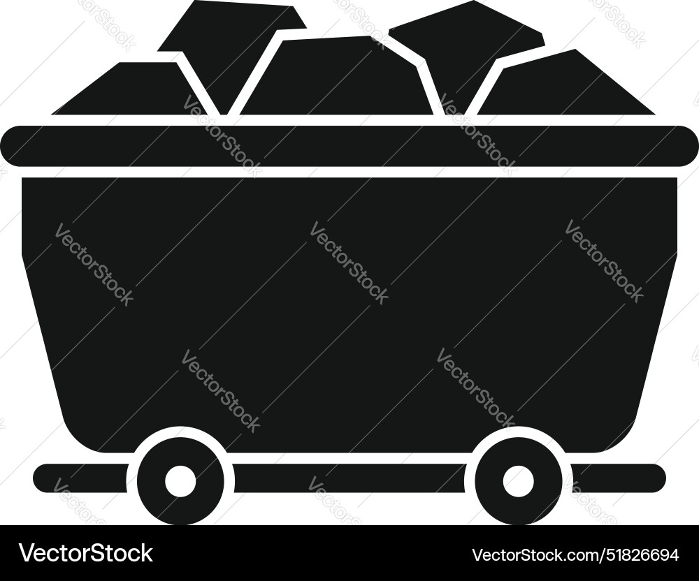 Full mining cart carrying coal from mine Vector Image