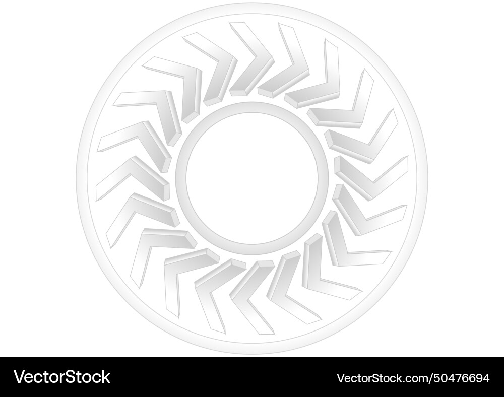 Grey white 3d round arrows abstract technology Vector Image