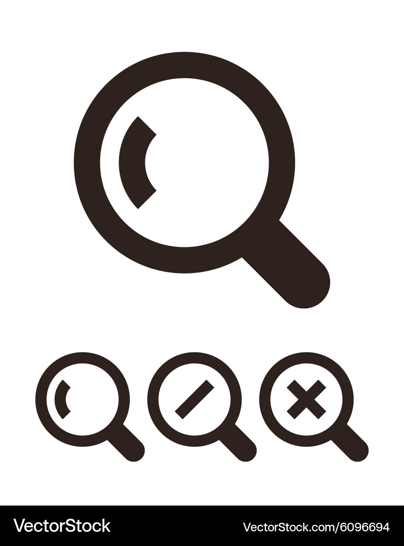 Magnifying Glass Icon Set Royalty Free Vector Image