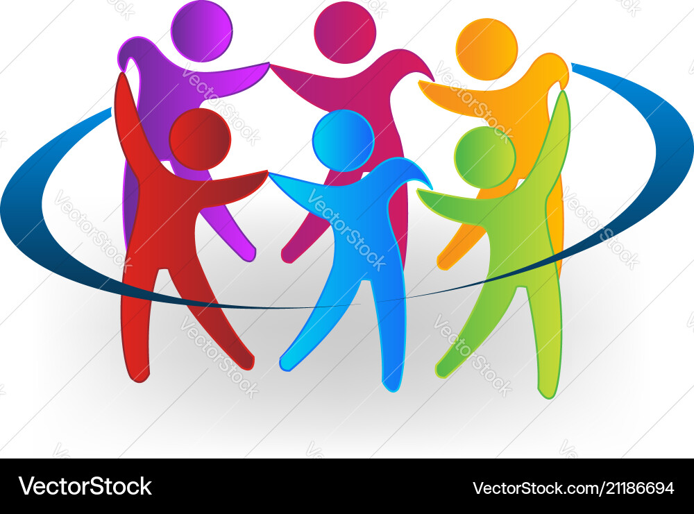 Party happy teamwork people logo template Vector Image