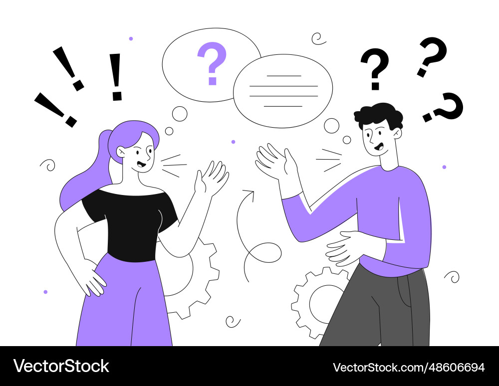 People with communication gap line Royalty Free Vector Image
