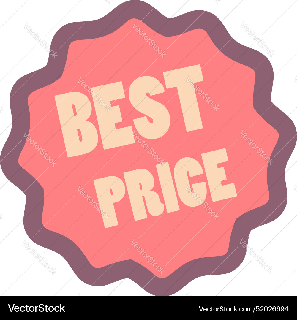 Pink best price sticker Royalty Free Vector Image