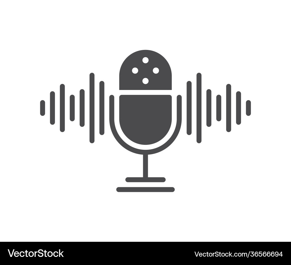 Podcast icon on a white background stamp Vector Image