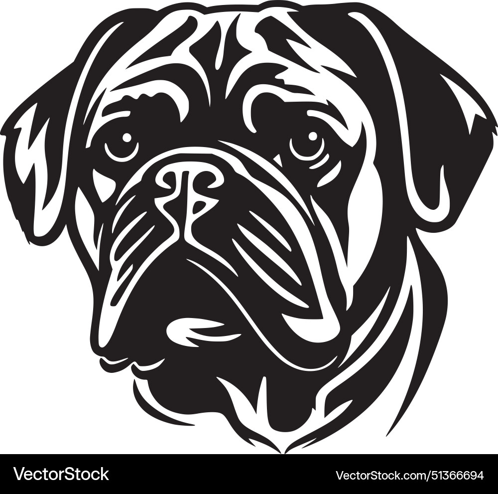 Pug - minimalist and flat logo Royalty Free Vector Image