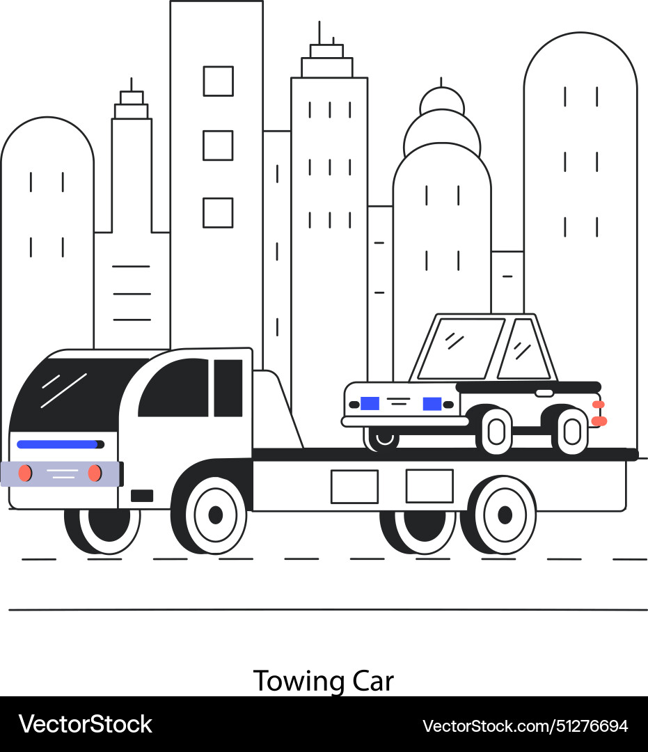 Towing car Royalty Free Vector Image - VectorStock