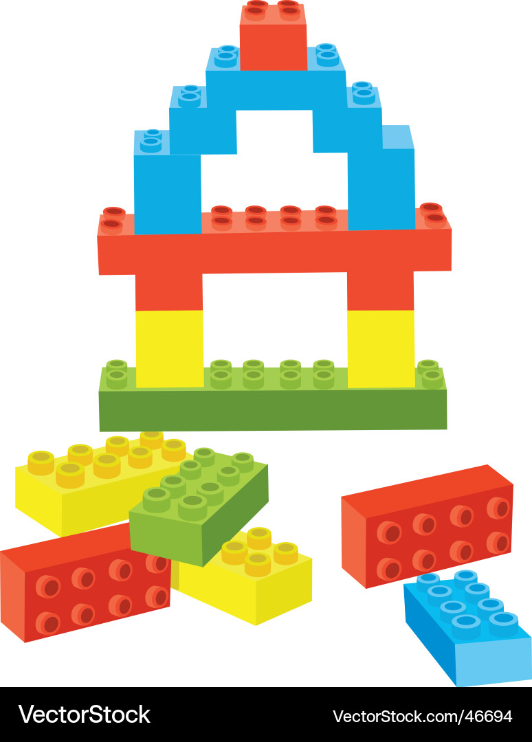 Toy bricks Royalty Free Vector Image - VectorStock