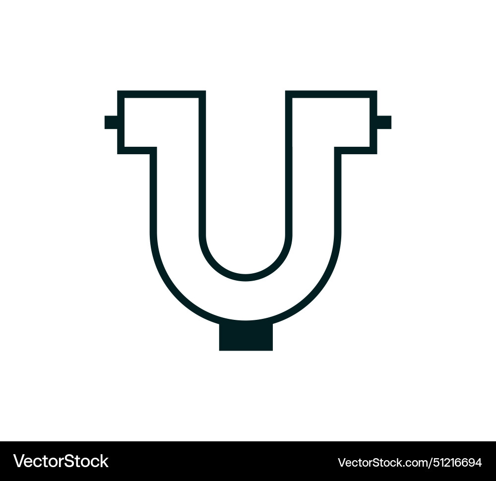 U-shaped trap symbol Royalty Free Vector Image