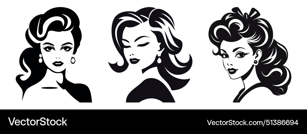 Women faces Royalty Free Vector Image - VectorStock