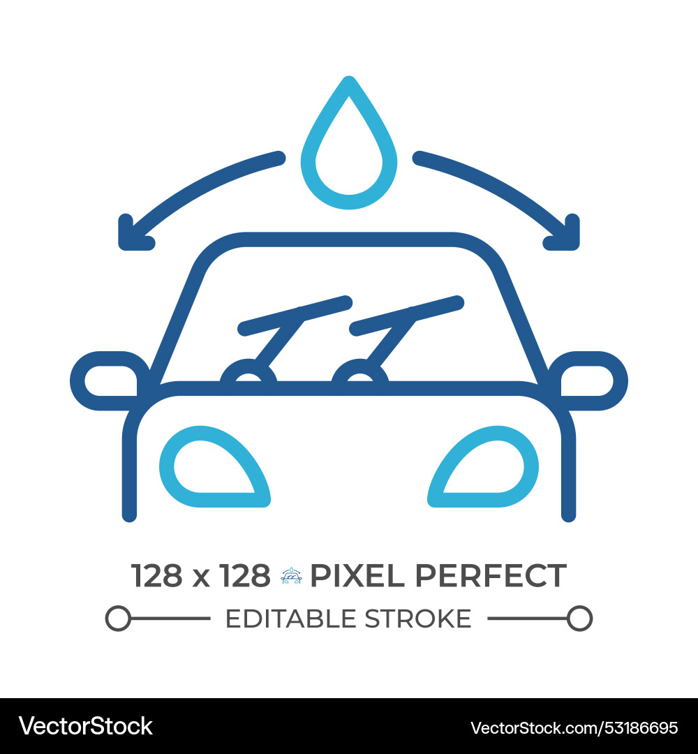 Car windshield wipers two color line icon Vector Image