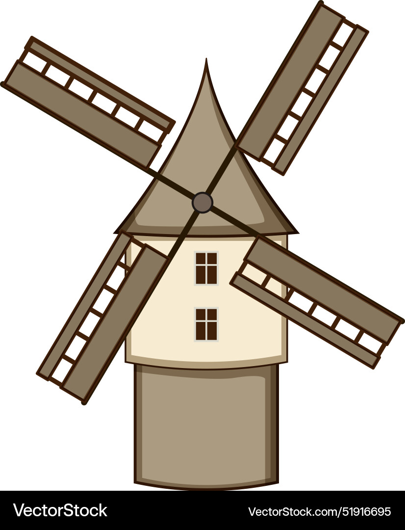 Hand mill farm cartoon Royalty Free Vector Image