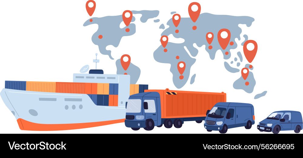 International freight transportation and delivery Vector Image