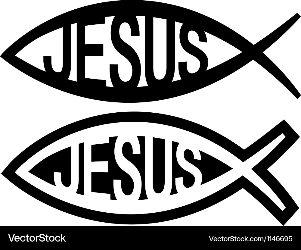 Jesus fish symbol Royalty Free Vector Image - VectorStock