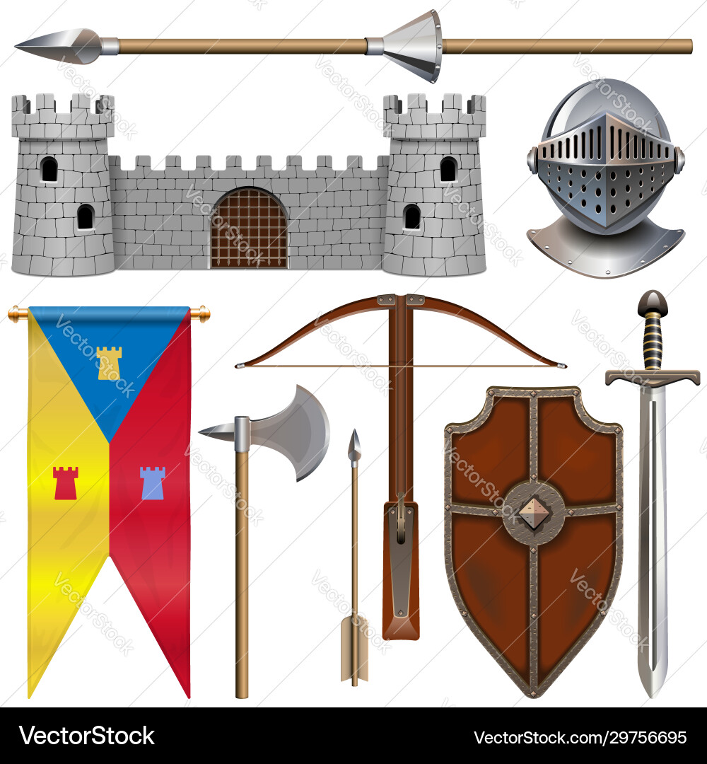 Knight armor icons set 1 Royalty Free Vector Image