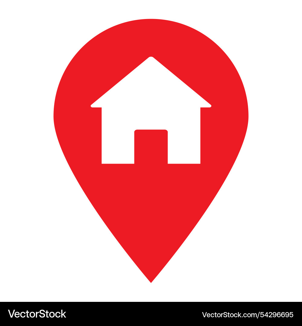 Location pin with a house icon Royalty Free Vector Image