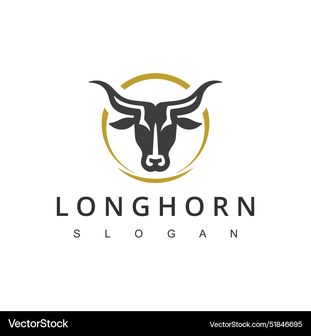 Longhorn logo premium design for cattle Royalty Free Vector