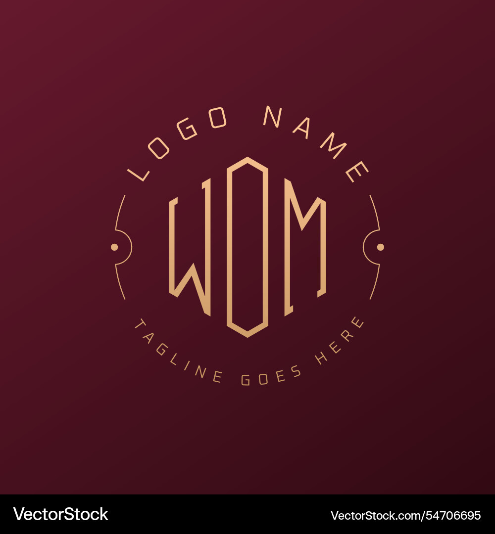 Luxury wom logo design elegant letter Royalty Free Vector