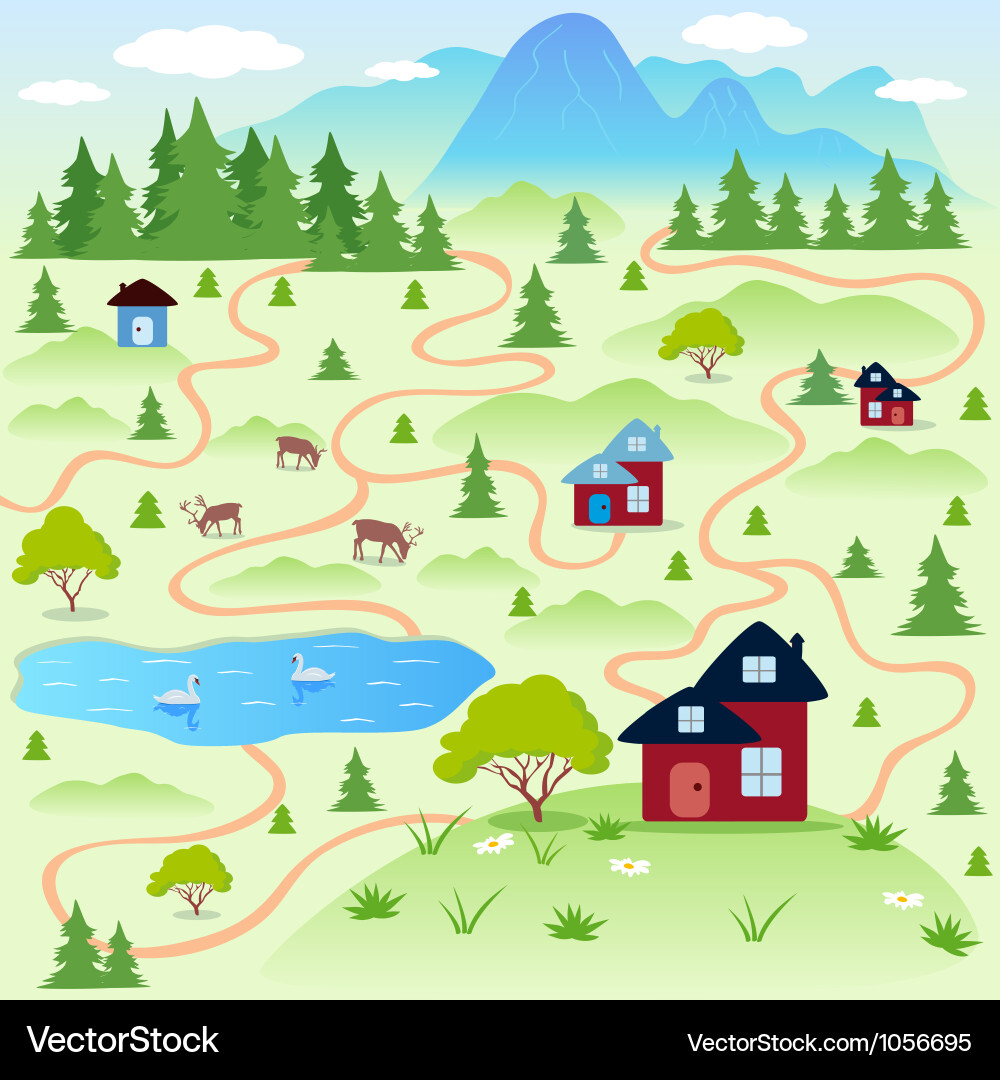 Nature map Royalty Free Vector Image - VectorStock