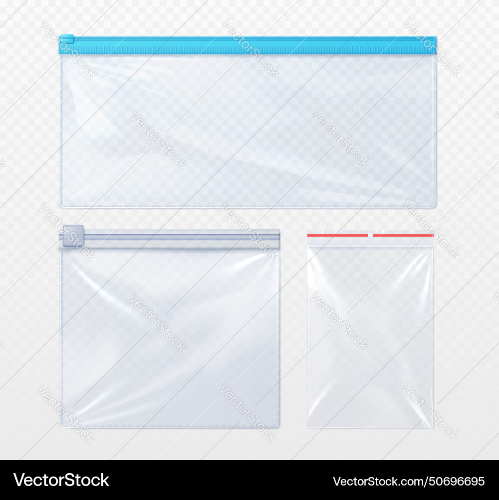 Plastic bag with zip locker mockup Royalty Free Vector Image