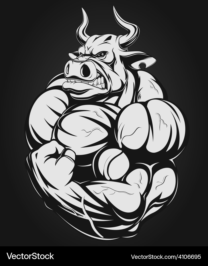 Powerful Bull Muscle Royalty Free Vector Image