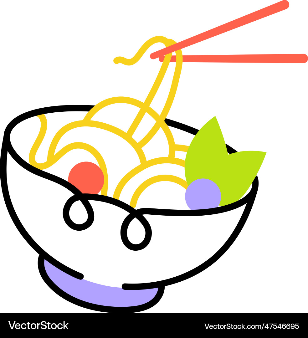 Ramen bowl Royalty Free Vector Image - VectorStock