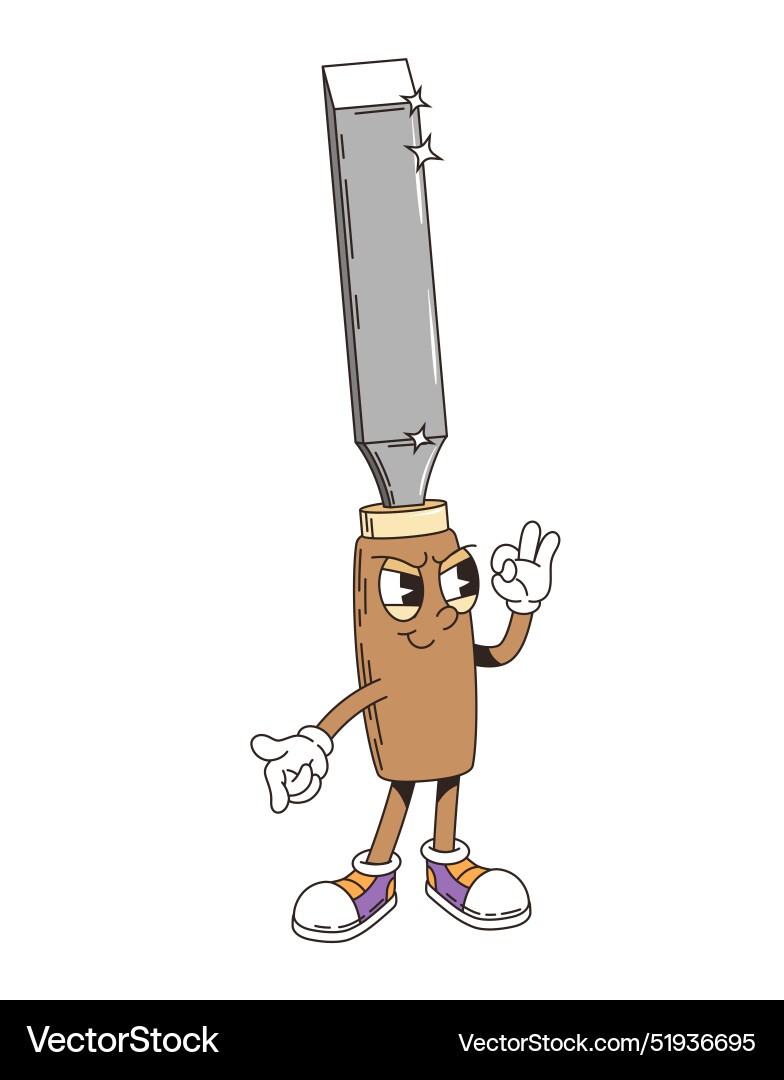 Retro Chisel Cartoon Tool Royalty Free Vector Image