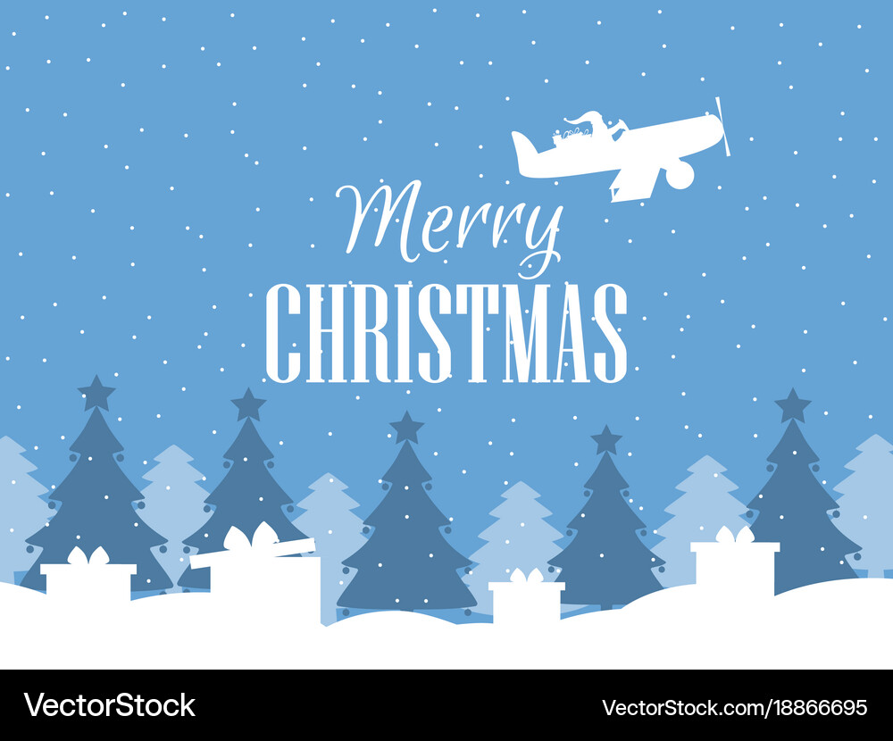 Santa Flies on Airplane - Christmas – Royalty-Free Vector | VectorStock